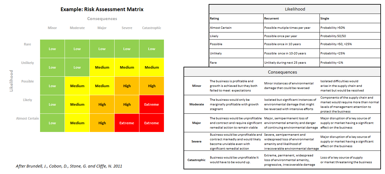 Risk Assessment Table Example